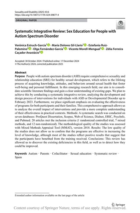 Pdf Systematic Integrative Review Sex Education For People With
