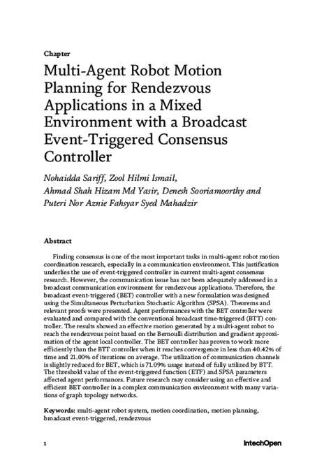Pdf Multi Agent Robot Motion Planning For Rendezvous Applications In A Mixed Environment With
