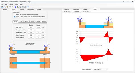 Strap Footing Example Using ASDIP FOUNDATION Software