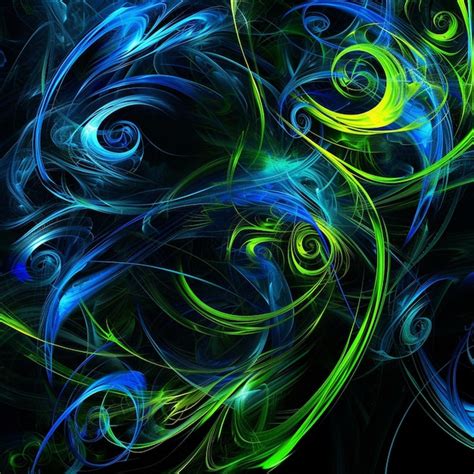 Premium Photo Abstract Blue And Green Swirls Technology Background
