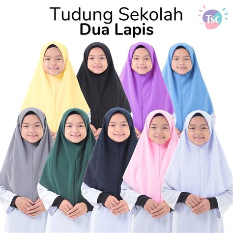 Original Tudung Si Comel Tudung Sekolah Dua Lapis Shopee Malaysia