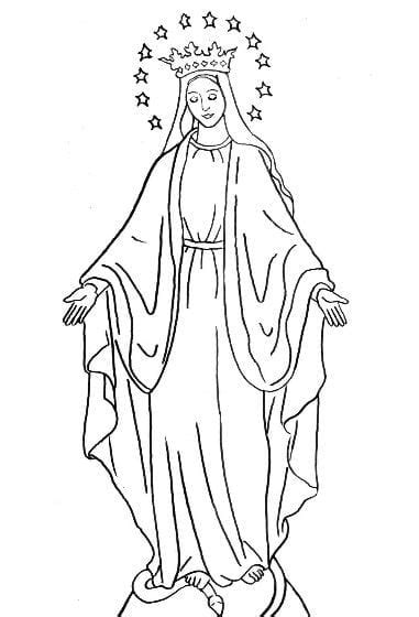 Mandalas De La Virgen María Para Colorear