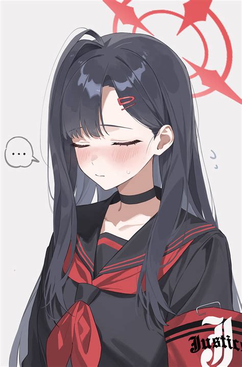 The Big Imageboard Tbib 1girl Black Choker Black Hair Blue Archive