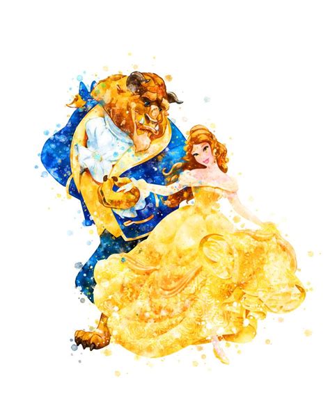 Beauty And The Beast Watercolor Princess Belle Art Print Princess Poster Beauty And Beast Print