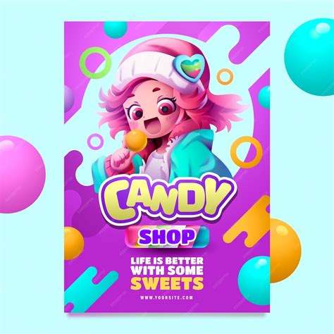 Free Vector Realistic Candy Pastel Color Poster