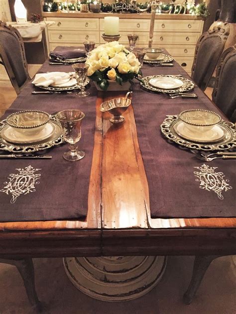 Crown Linen Designs European Grey Linen Table Setting Elegant