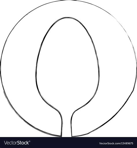 Monochrome Blurred Contour Of Sketch Spoon Vector Image