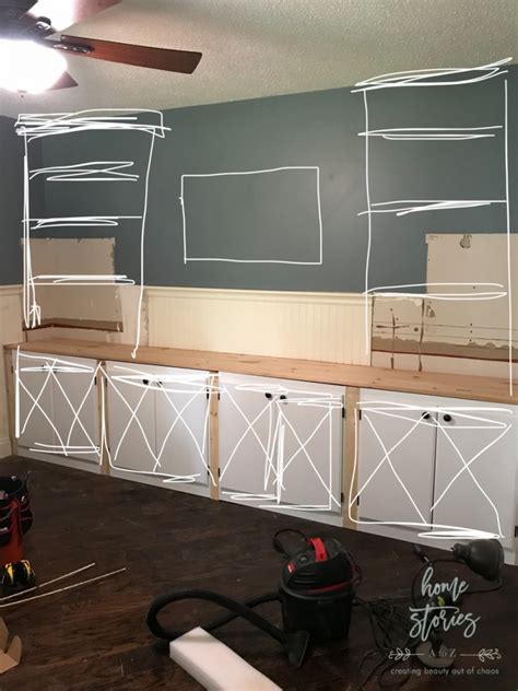 Diy Built In Bookcase And Cabinets