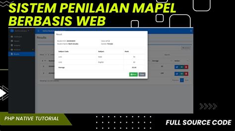 Sistem Informasi Pengolahan Data Nilai Siswa Menggunakan Php Full