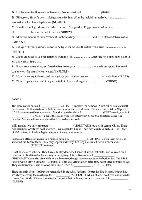 Word Formation Exercises Doc
