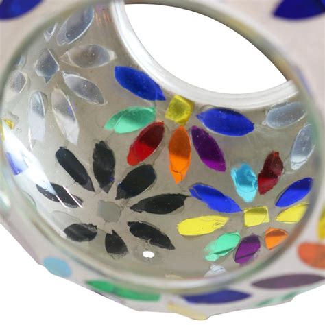 Sunnydaze Round Mosaic Glass Hanging Bird Feeder 6