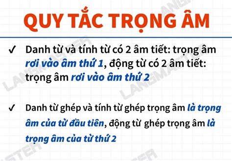 13 QUY TẮC TRỌNG ÂM TIẾNG ANH