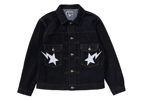 Bape Sta Denim Type 02 Jacket Black Mens Ss24 Us