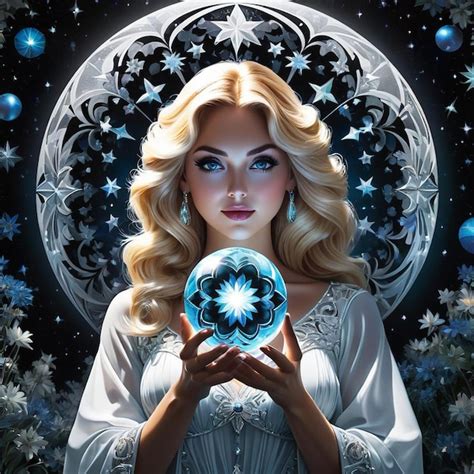 Premium Photo A Woman Holding A Snow Globe With The Snow Ball On Her Back