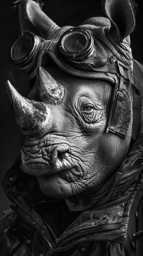 Pin By Vinicius Viana On Preto Branco In 2024 Rhino Tattoo Wolf