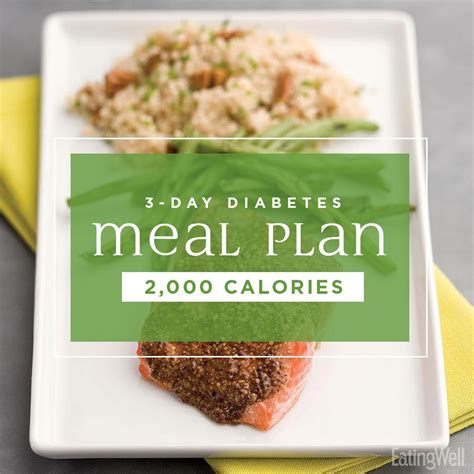 3day Diabetes Meal Plan 2000 Calories Eatingwell — Db