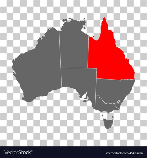 Australia Map Of Queensland Icon Geography Blank Vector Image