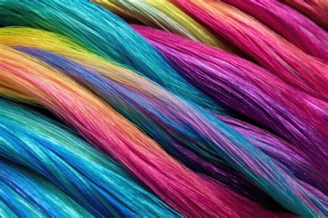 Premium Photo Closeup Of Colorful Synthetic Hair Strands Created With