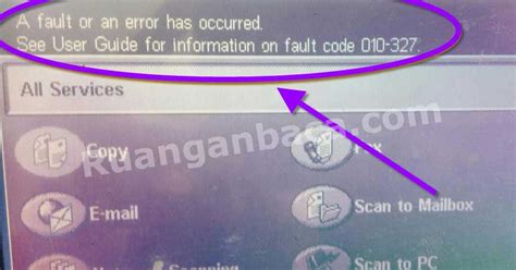 solusi a fault or an error has occurred see user guide for information