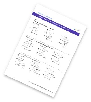 Mastering Simultaneous Equations With GCSE Worksheets