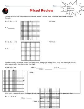 Mixed Review Linear Equations By Colleen Leader S Math TpT