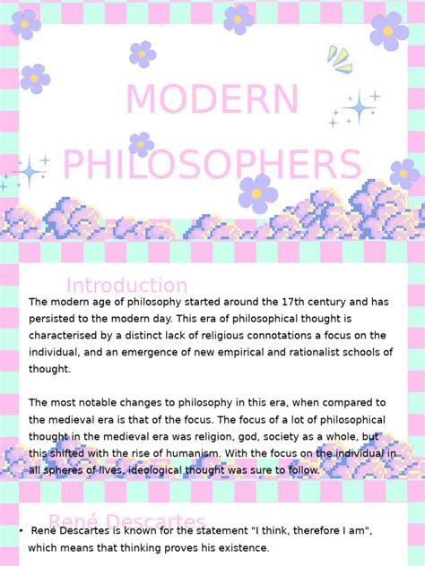 Modern Philosophers Immanuel Kant René Descartes Karl Marx Pdf