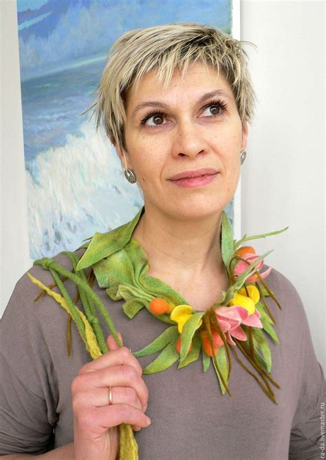 Колье войлочное Эйва в интернет магазине на Ярмарке Мастеров Колье Воронеж доставка по