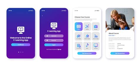 Premium Vector Gradient Online Learning App Template