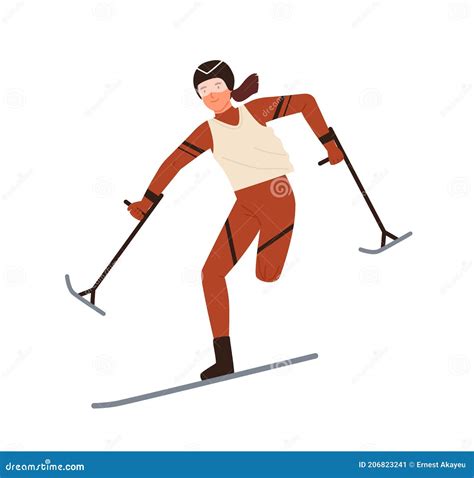 Disabled Sportswoman With Amputated Limb Running Competition Active