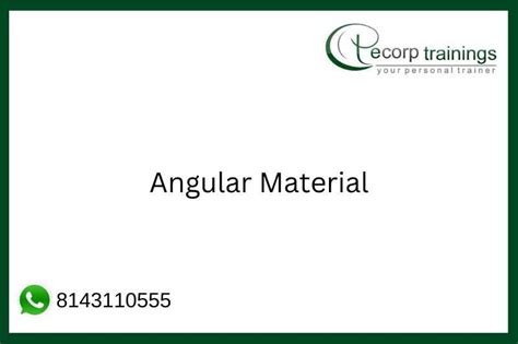 Angular Material Training Hyderabad India Ecorp Trainings