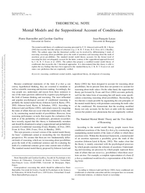 pdf mental models and the suppositional account of conditionals