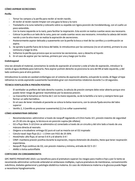 Cómo Aspirar Secreciones Pdf Medicina Clinica Especialidades Medicas