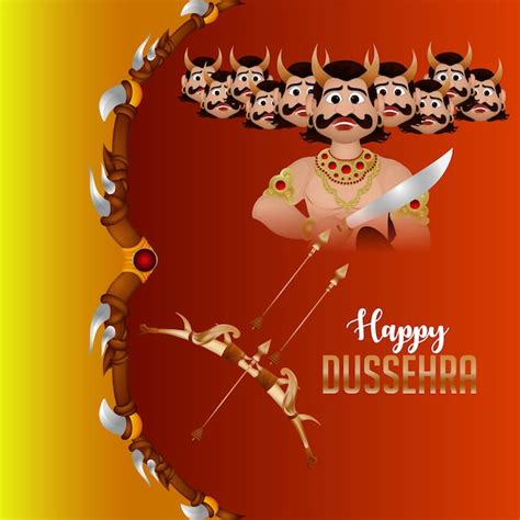 행복 Dussehra 디자인 개념에 대 한 왕 까마귀의 벡터 일러스트 레이 션 프리미엄 벡터