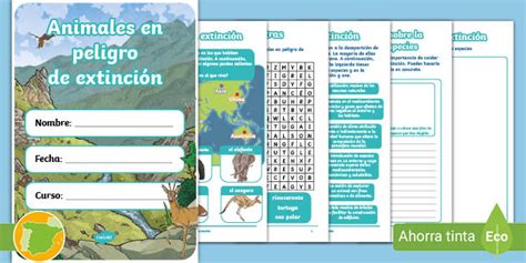 Cuadernillo Animales En Peligro De Extinción