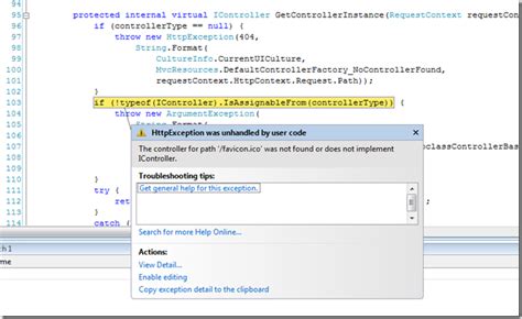 IBloggable Implemented ASP NET MVC 2 Throws Exception For Favicon Ico