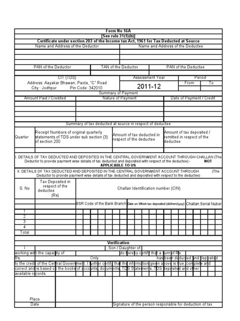 Form 16a New Pdf