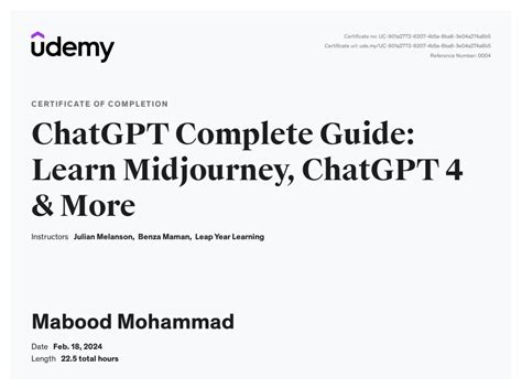 Mabood Mohammad On Linkedin Udemy Course Completion Certificate