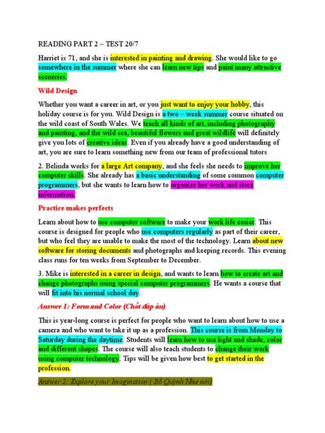 Reading Part 2 Pdf