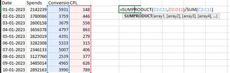 How To Apply Sumproduct In Tableau In Excel I Use The Formula