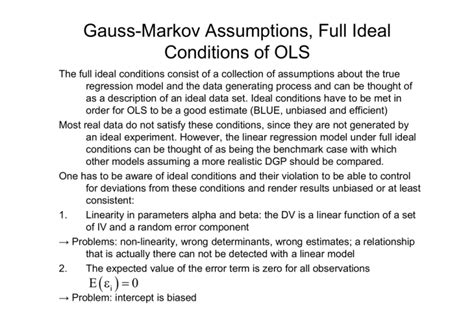 Gauss Markov Assumptions Full Ideal Conditions Of OLS