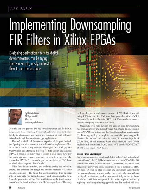 pdf implementing downsampling fir filters in xilinx fpgas dokumen tips