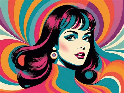 Premium Photo Illustration Of A Womans Face Pop Art Style