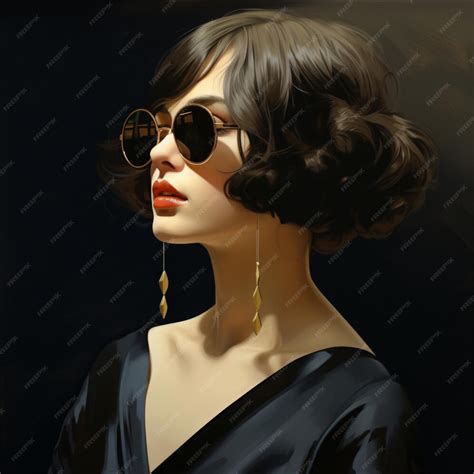Premium Ai Image A Woman With Sunglasses And A Black Dress