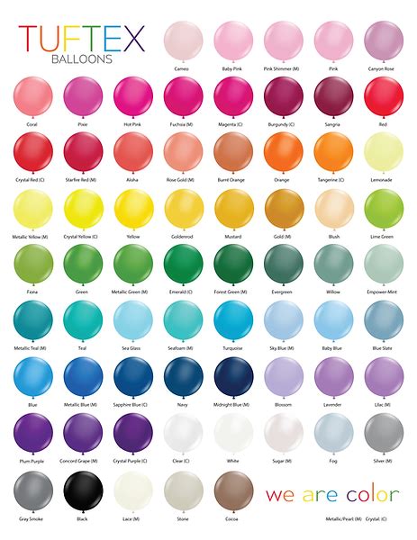 Color Chart Arches And Orbs