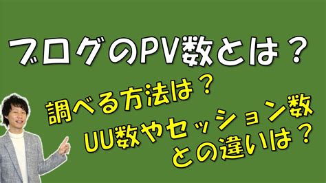 ブログのpv数とは？uu数やセッション数との違い、調べる方法を学ぶ