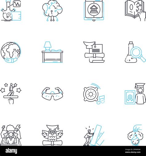 Virtual School Linear Icons Set Online Virtual E Learning Distance Remote Digital Cyber