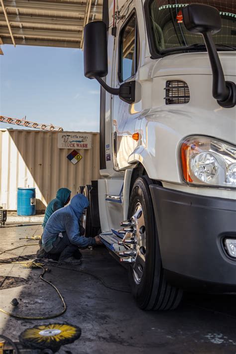 Trucks Getting Washed