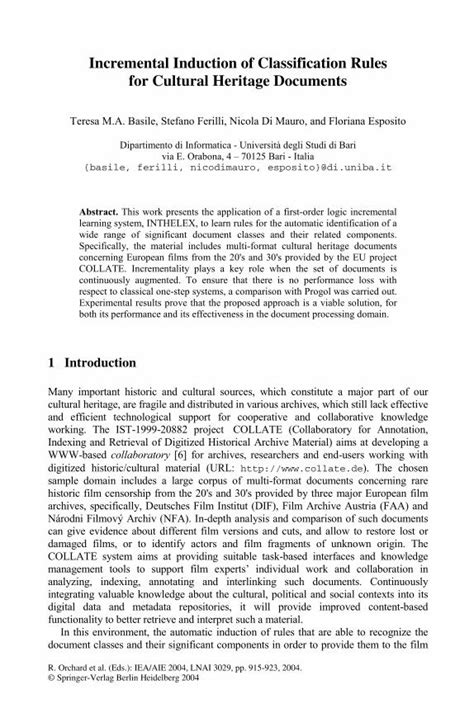 pdf lnai 3029 incremental induction of classification rules