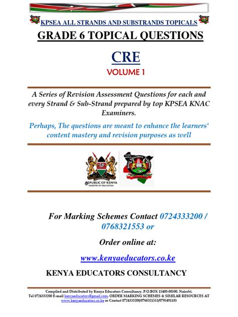 Cre Grade 6 Kpsea Topical Qns V1 Pdf Jesus Disciple Christianity
