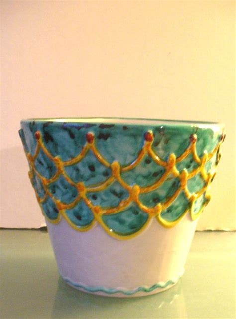 Sale Made In Italy Majolica Ceramic Flower Pot Majolica Flower Pots